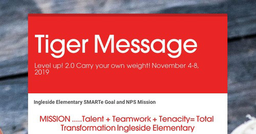 Tiger Message | Smore Newsletters for Education