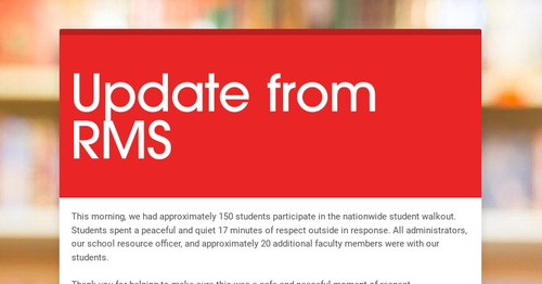 Update from RMS