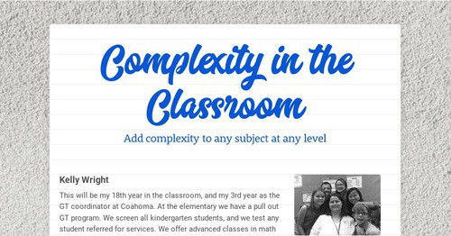 Complexity in the Classroom | Smore Newsletters