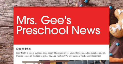 Mrs. Gee's Preschool News | Smore Newsletters