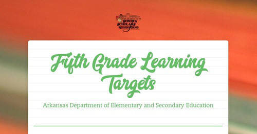 Fifth Grade Learning Targets | Smore Newsletters