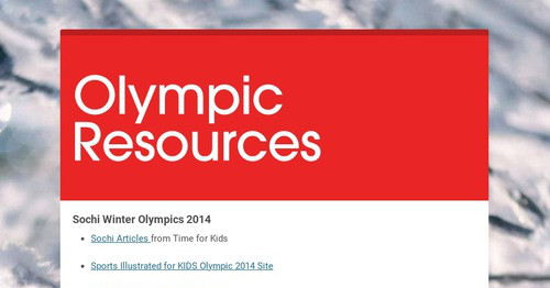 Olympic Resources | Smore Newsletters