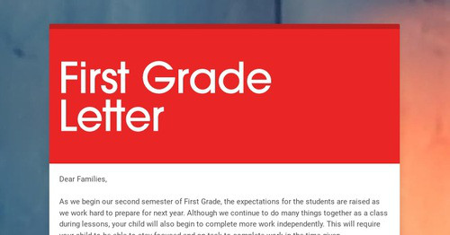 First Grade Letter