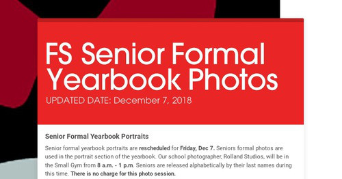 FS Senior Formal Yearbook Photos | Smore Newsletters