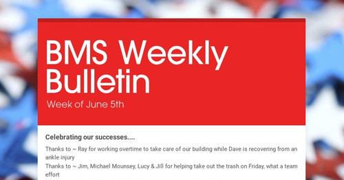 BMS Weekly Bulletin | Smore Newsletters for Education