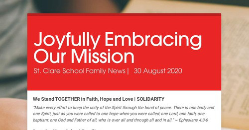 Joyfully Embracing Our Mission | Smore Newsletters for Education