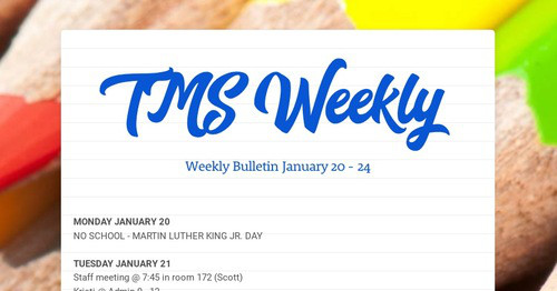 TMS Weekly | Smore Newsletters