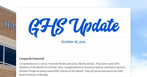 GHS Update