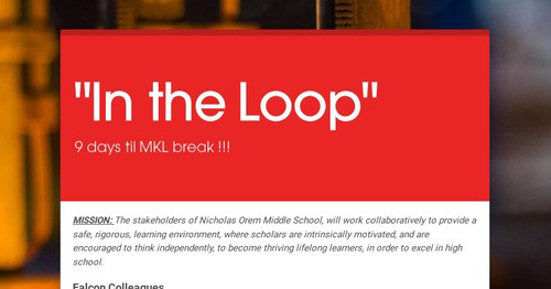 "In the Loop" | Smore Newsletters for Education