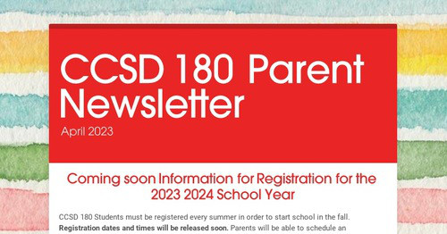 CCSD 180 Parent Newsletter | Smore Newsletters
