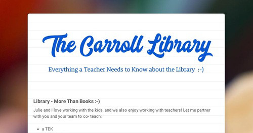 The Carroll Library | Smore Newsletters