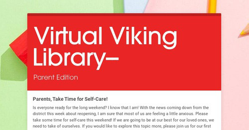 Virtual Viking Library-- | Smore Newsletters for Education