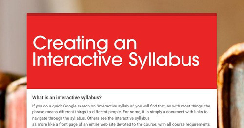 Creating an Interactive Syllabus | Smore Newsletters