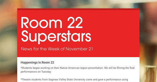Room 22 Superstars | Smore Newsletters for Education