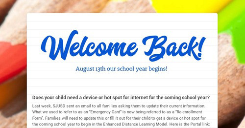 Welcome Back!