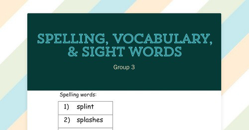 Spelling, Vocabulary, & Sight Words | Smore Newsletters