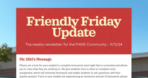 Friendly Friday Update | Smore Newsletters for Education