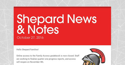 Shepard News & Notes | Smore Newsletters