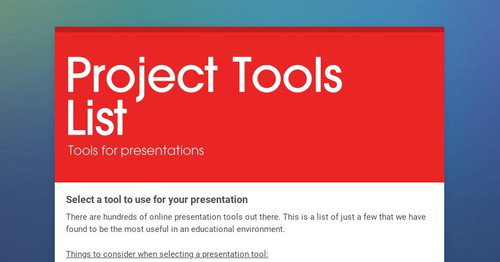 Project Tools List | Smore Newsletters