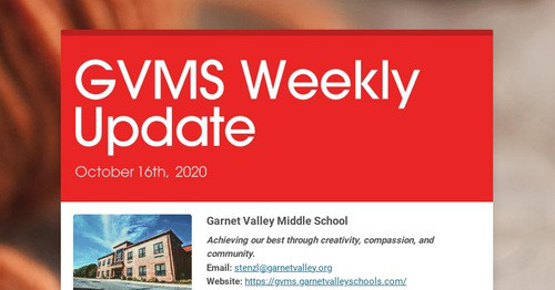 GVMS Weekly Update
