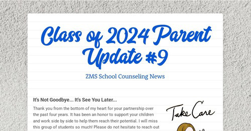 Class of 2024 Parent Update #9 | Smore Newsletters