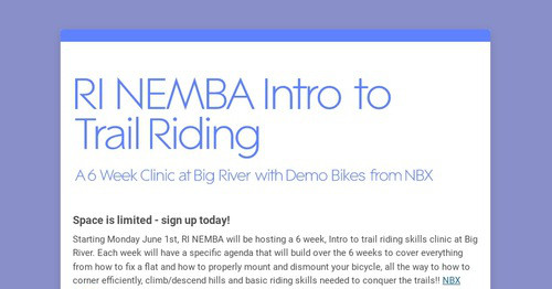 RI NEMBA Intro to Trail Riding | Smore Newsletters