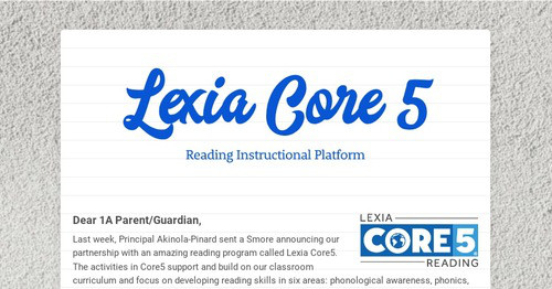 Lexia Core 5 | Smore Newsletters