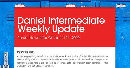 Daniel Intermediate Weekly Update | Smore Newsletters