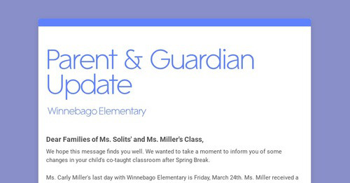 Parent & Guardian Update | Smore Newsletters