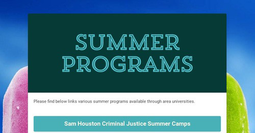 Summer Programs | Smore Newsletters for Education