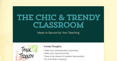 The Chic & Trendy Classroom | Smore Newsletters