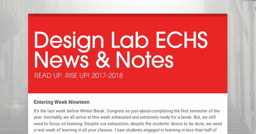 Design Lab ECHS News & Notes | Smore Newsletters for Education