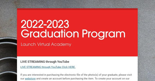2022-2023 Graduation Program