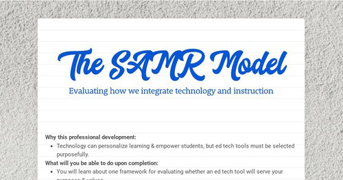 The SAMR Model | Smore Newsletters