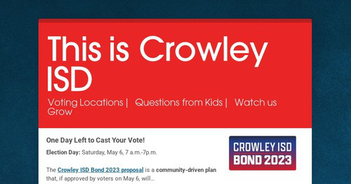 This is Crowley ISD
