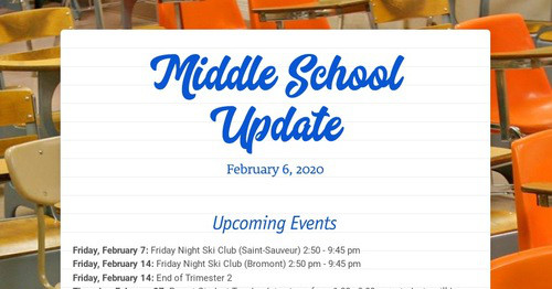 Middle School Update