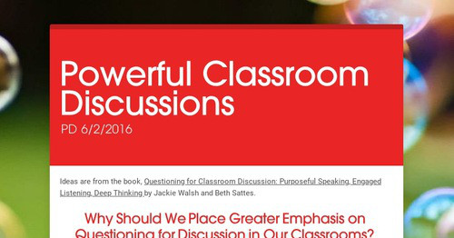 Powerful Classroom Discussions | Smore Newsletters