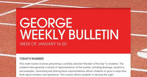 GEORGE WEEKLY BULLETIN | Smore Newsletters