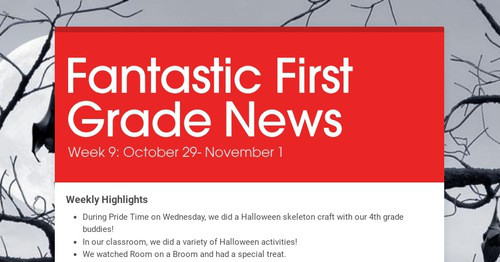Fantastic First Grade News | Smore Newsletters