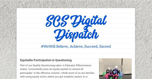 SCS Digital Dispatch | Smore Newsletters