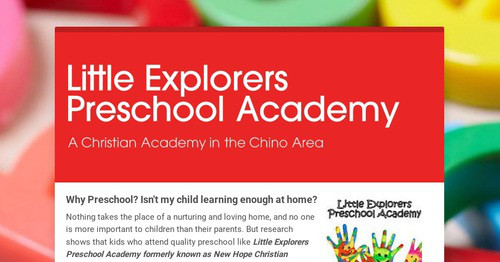 Little Explorers Preschool Academy | Smore Newsletters for Education