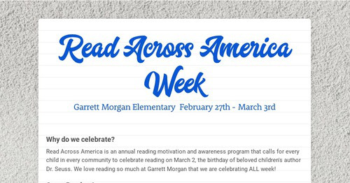 Read Across America Week | Smore Newsletters