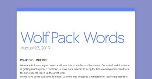 Wolf Pack Words | Smore Newsletters
