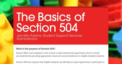 The Basics of Section 504 | Smore Newsletters