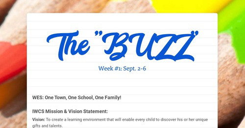 The "BUZZ" | Smore Newsletters for Education