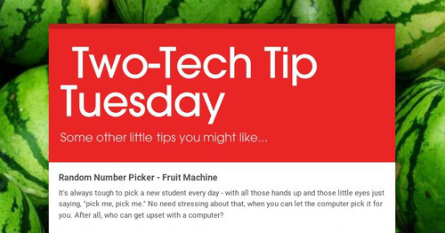 Two-Tech Tip Tuesday | Smore Newsletters