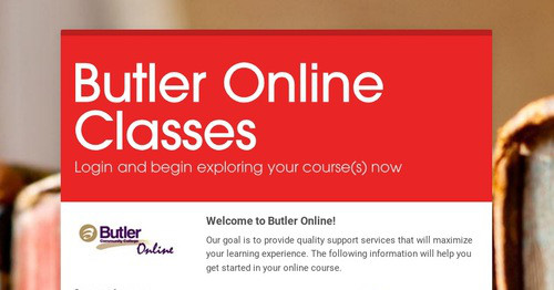 Butler Online Classes | Smore Newsletters for Education