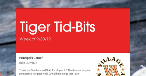 Tiger Tid-Bits | Smore Newsletters for Education
