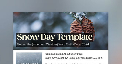 Snow Day Template | Smore