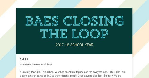 BAES CLOSING THE LOOP | Smore Newsletters